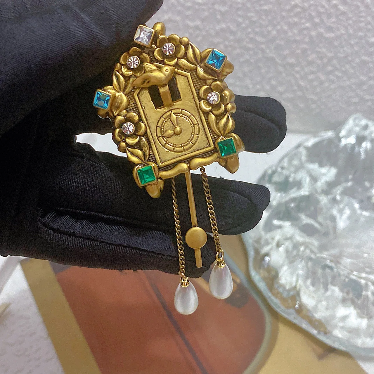 Vintage-Watch-Brooches-for-Women-Luxury-Court-Carved-Tassel-Pins ...