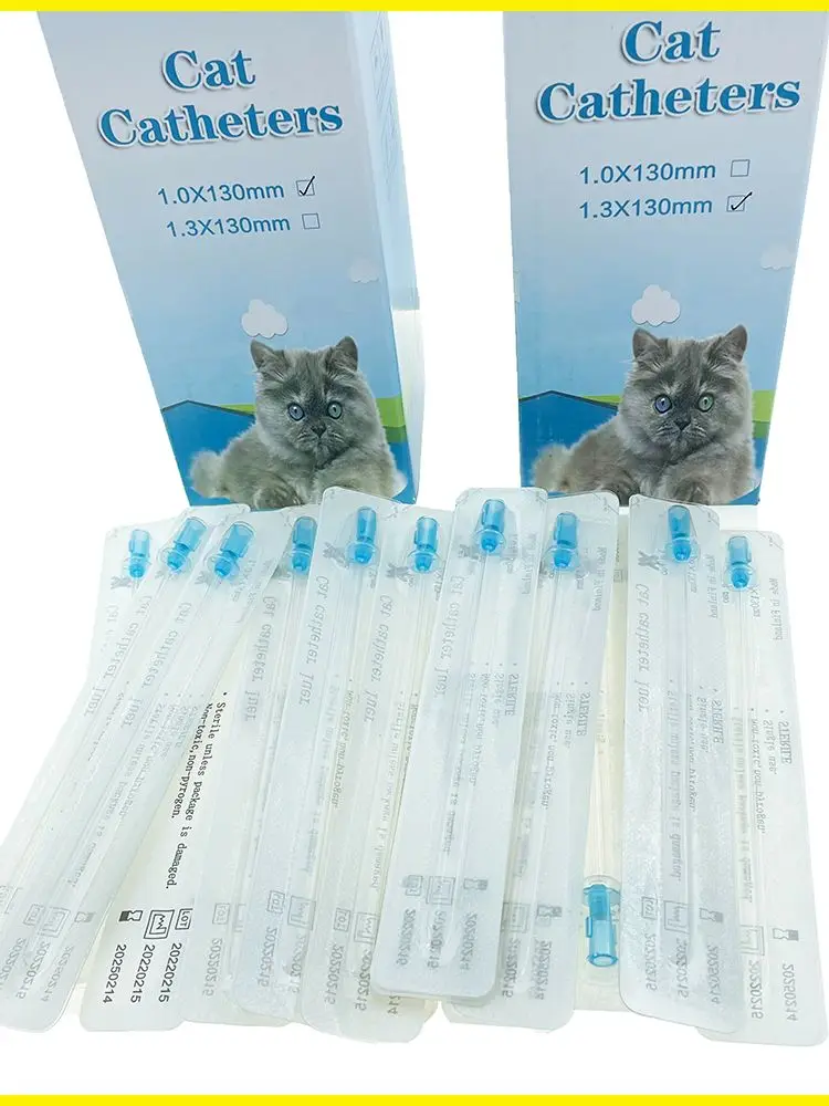 2PCS-Pet-Feline-Cat-Urinary-Retention-Catheter-Plastic-Urethra-Luer ...