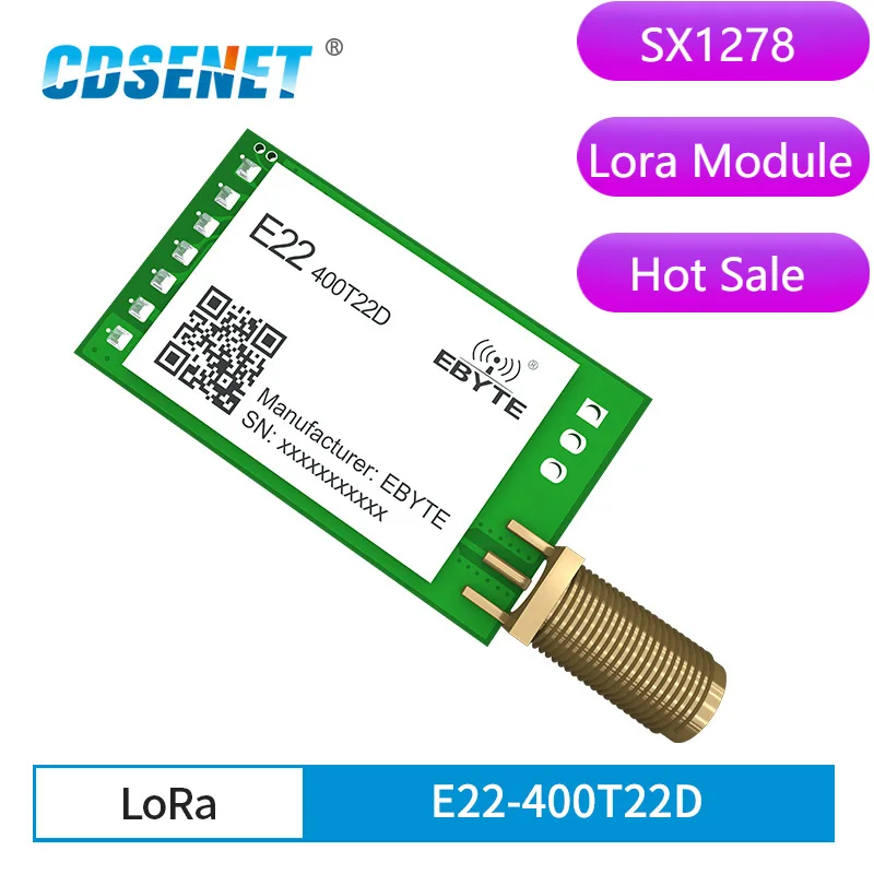 Módulo LoRa E22 400T22D SX1268, 433MHz, 22dBm, IoT, relé, red UART ...
