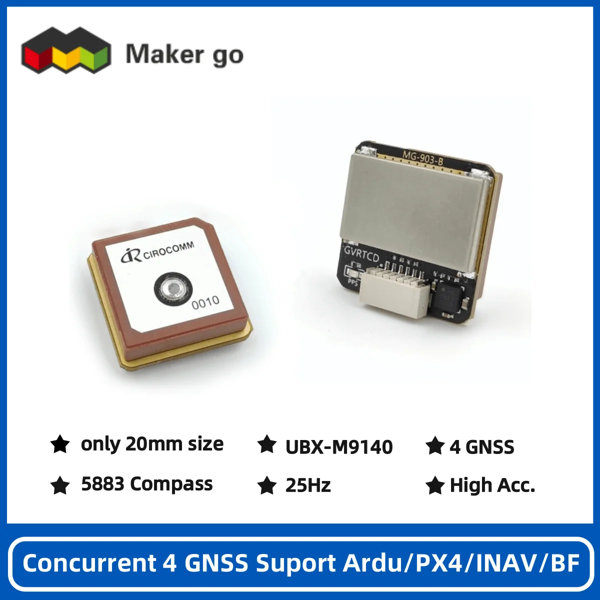 M9-UBX-M9140-GPS-Small-Size-GNSS-Module-with-Compass-QMC5883L-MicoAir ...