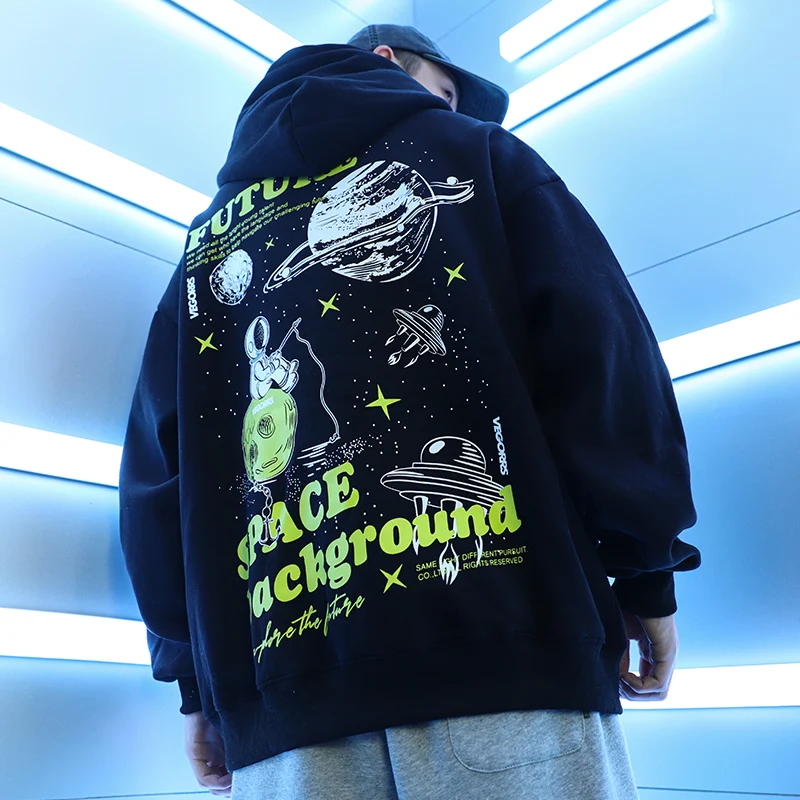 Sudadera con capucha para hombre y mujer, ropa de calle de gran tamaño ...