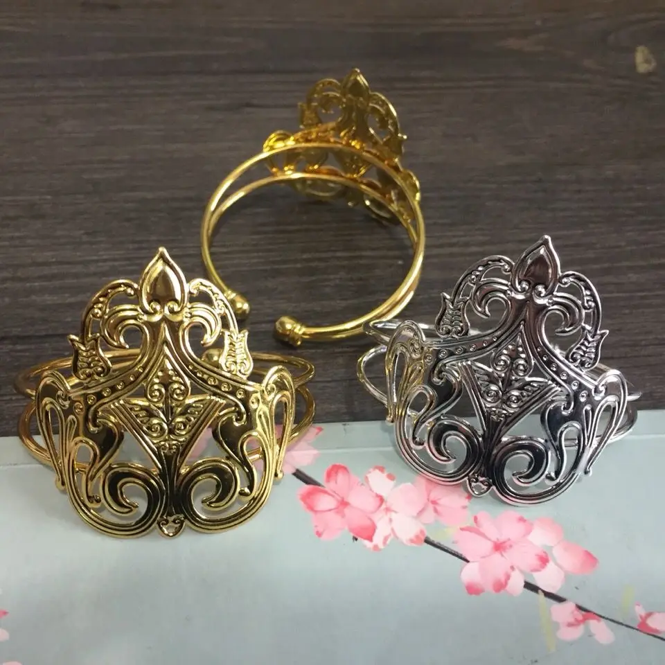 Golden Silver Hanfu Cosplay Hair Crown Accessories For Bun Chinese ...