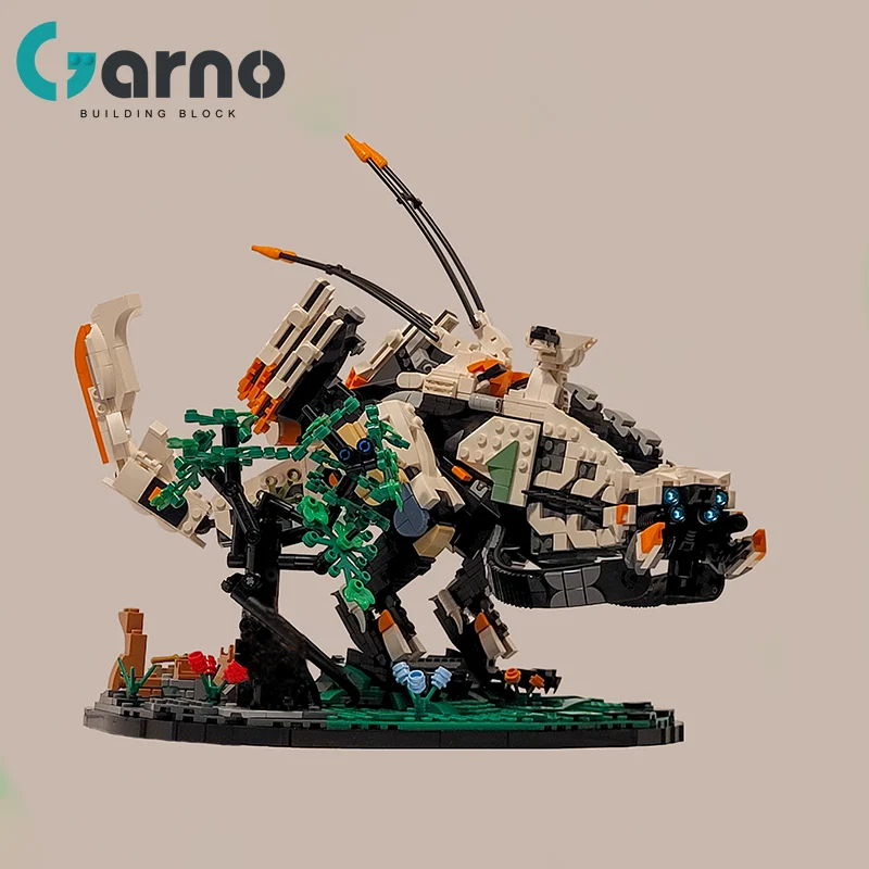 Garno 인기 게임 호라이즌 제로 던 썬더 턱 기계식 몬스터 액션 드래곤 공룡 Moc 빌딩 블록, 어린이 소년 장난감 ...