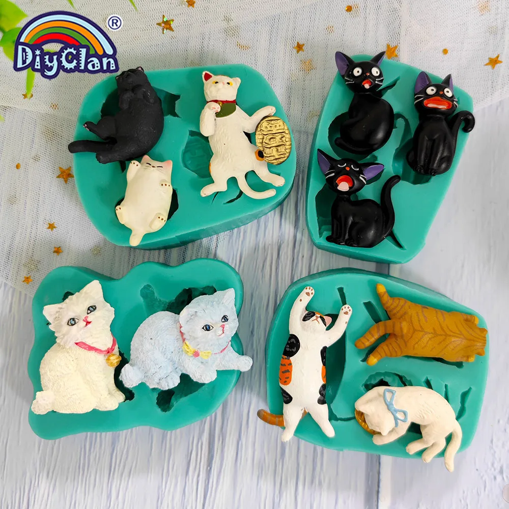 Cute-Kitten-Silicone-Mold-Cat-Shape-Chocolate-Cookies-Dessert-Pudding ...