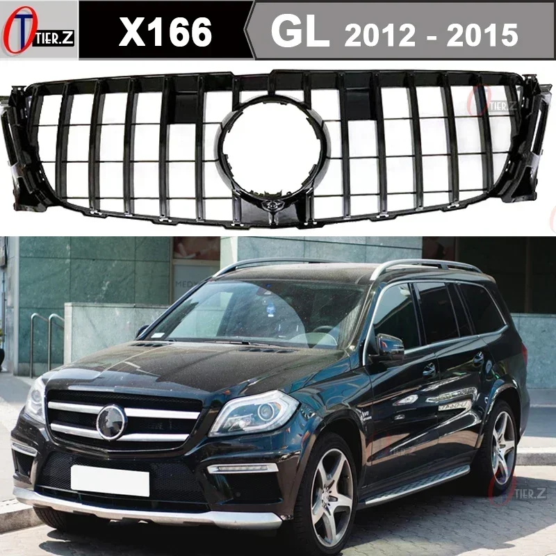 ABS GT Style Grille for Mercedes Benz GL Class X166 2012-2015 Front Racing Grill GL350 GL 400 GL ...