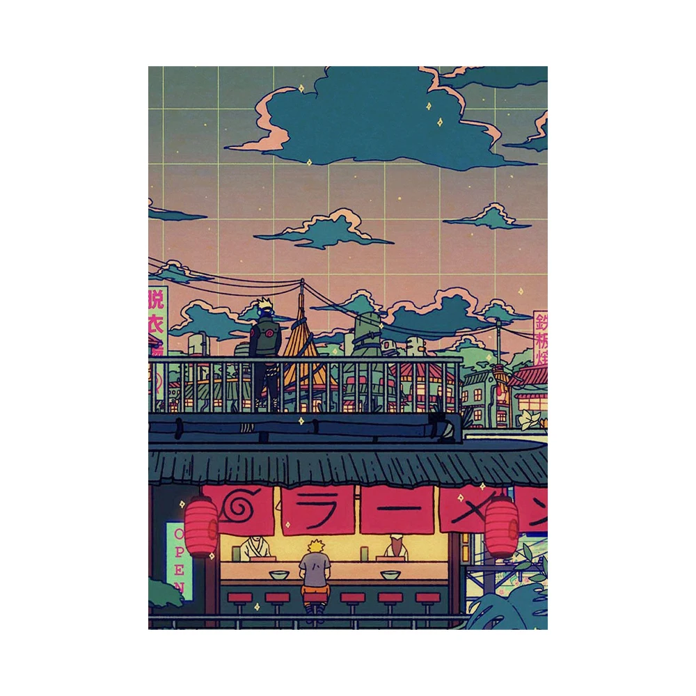 Figuras de anime japonesas Miniso, póster de Naruto Sasuke Kakashi ...