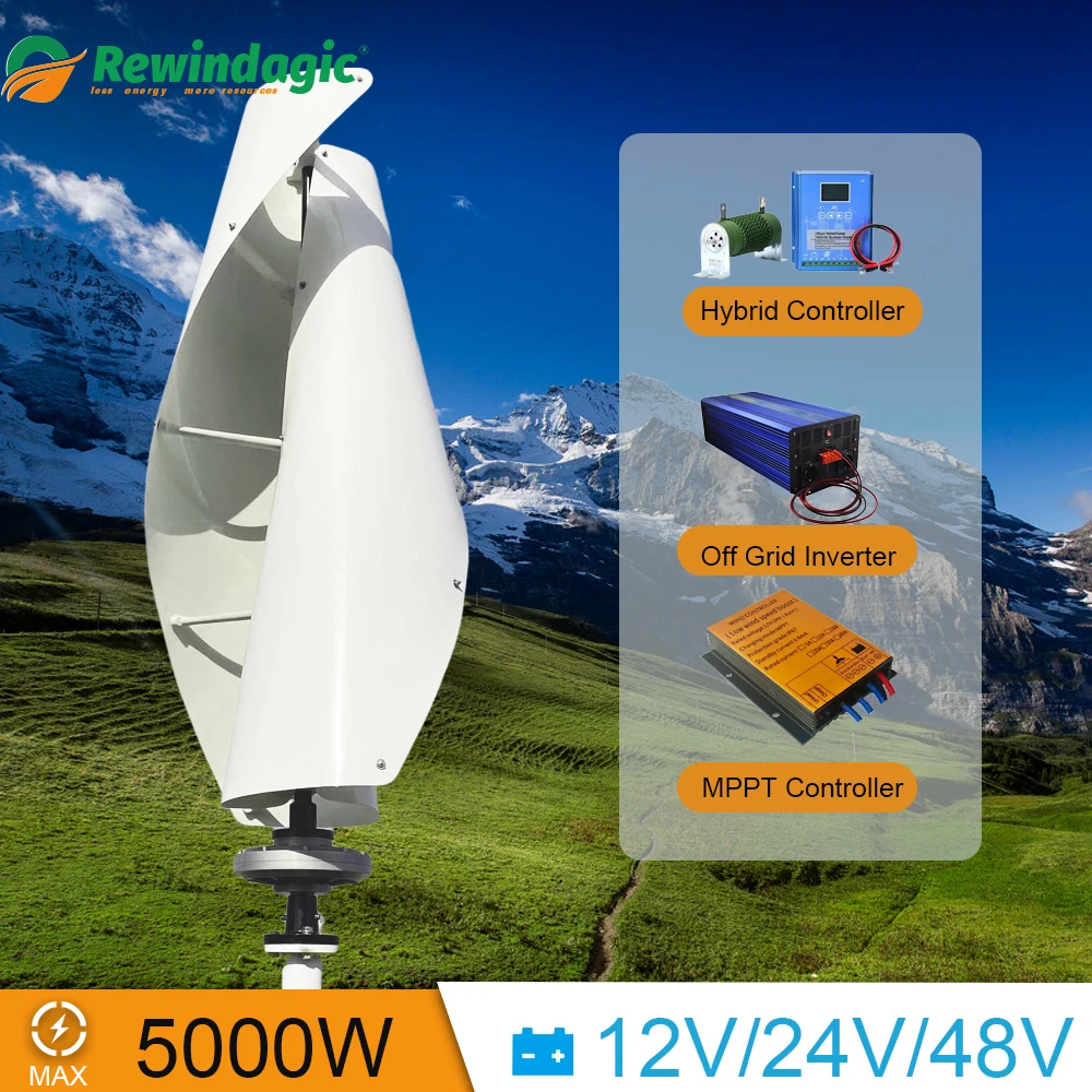 3000W-5000W-Vertical-Axis-Wind-Turbine-12V-24V-Camping-Windmill-Wind ...