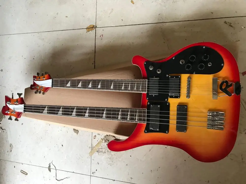 factory-custom-Double-neck-guitar-4-strings-bass-with-6-strings-guitar ...