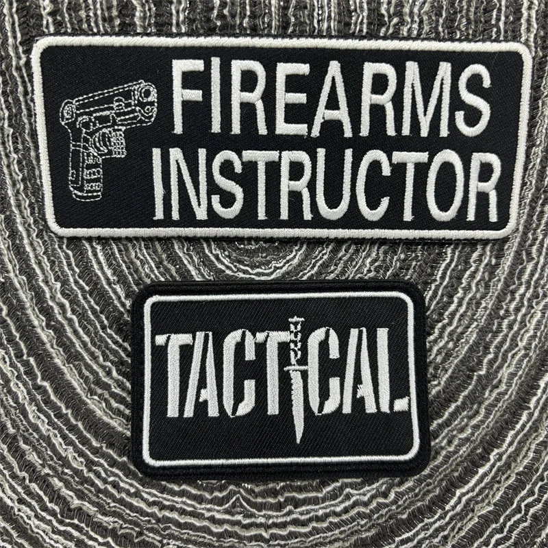Firearms-Instructor-Embroidery-Tactical-Patches-for-Vest-Hook-Loop ...