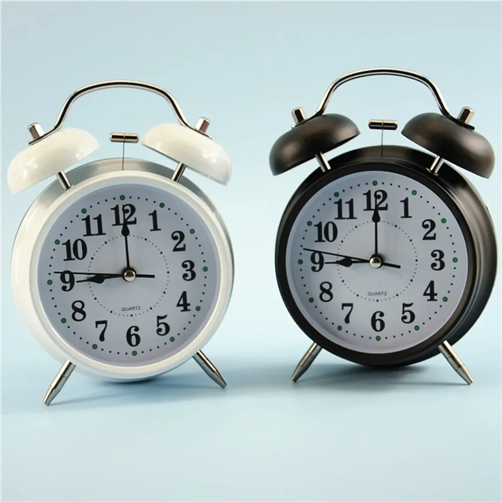 Home-Decor-Wall-Clock-Retro-Loud-Alarm-Clock-Double-Bell-Mechanical-Key ...