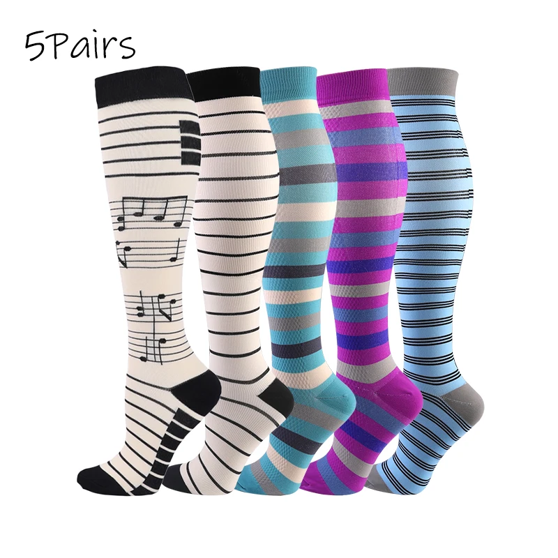 5-Pair-Compression-Socks-Teachers-Medical-Varicose-Veins-Pregnancy ...