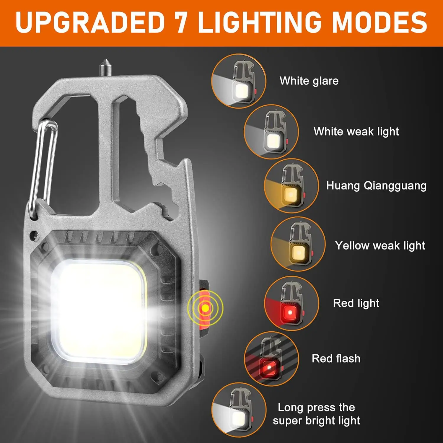 COB-Keychain-Work-Light-Portable-EDC-Flashlight-High-Lumens-Camping ...