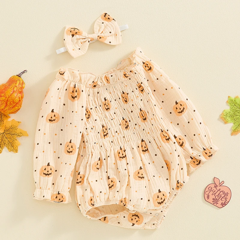 Newborn-Baby-Girls-Halloween-Clothes-Casual-Romper-Long-Sleeve-Ruffle ...