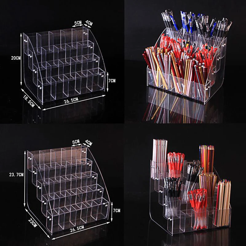 2-6 Tier Acrylic Pen Holder Display Rack Record Organizer Cosmetic ...