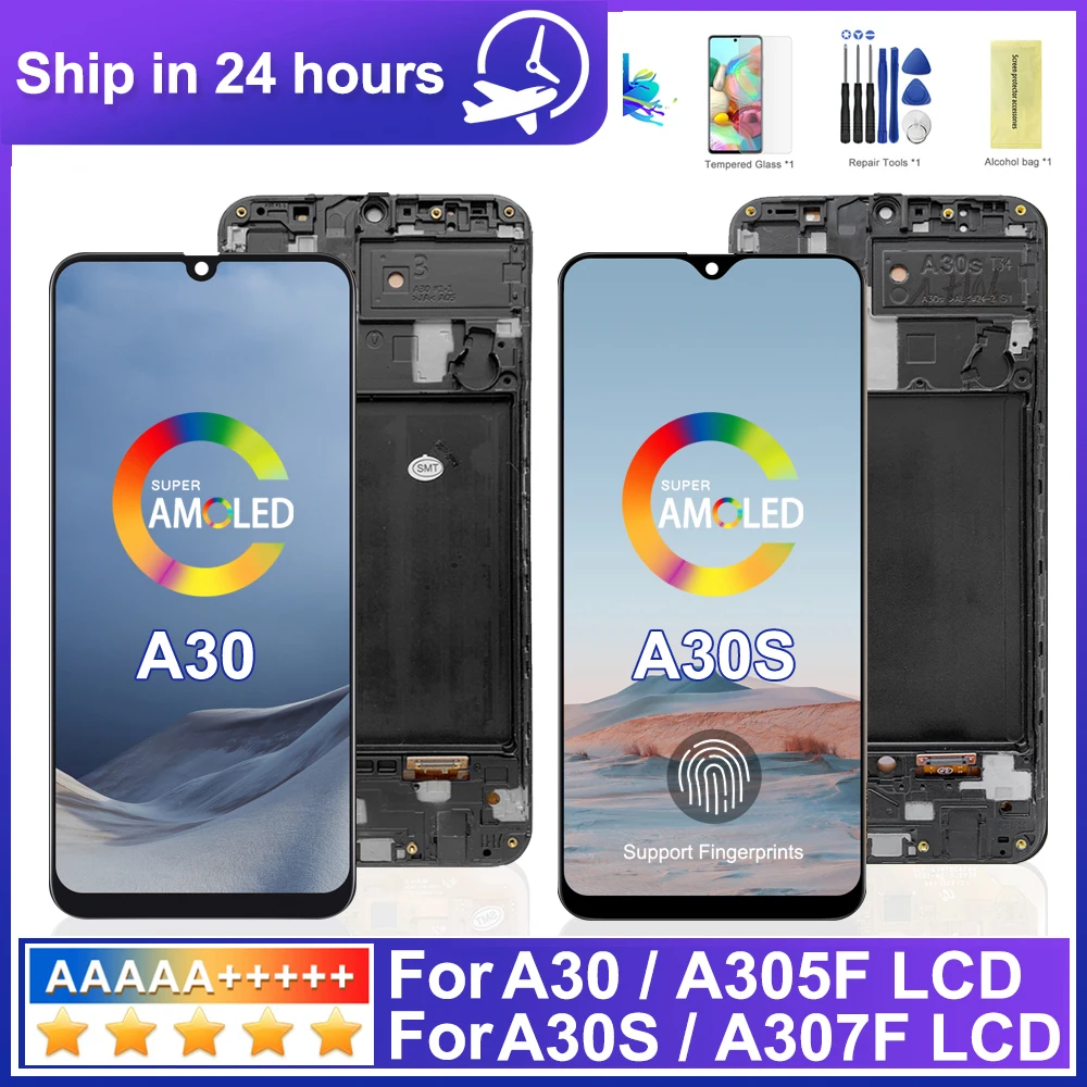 6-4-AMOLED-For-Samsung-A30-LCD-SM-A30-A305-Display-Touch-Screen ...