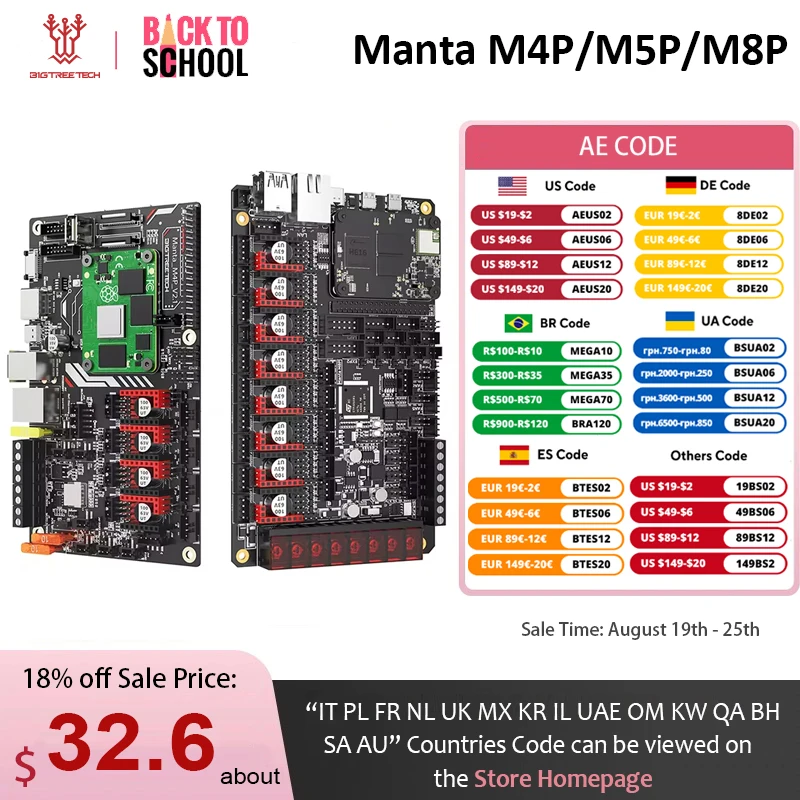 BIGTREETECH-Manta-M4P-M8P-M5P-Motherboard-32bit-With-CB1-for-Klipper ...
