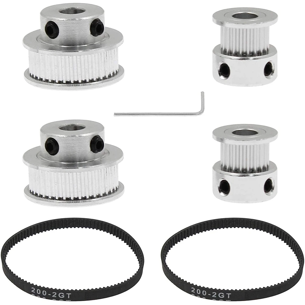 2-Sets-GT2-Timing-Belt-Idler-Pulley-Aluminum-Synchronous-Wheel-Kit-for ...