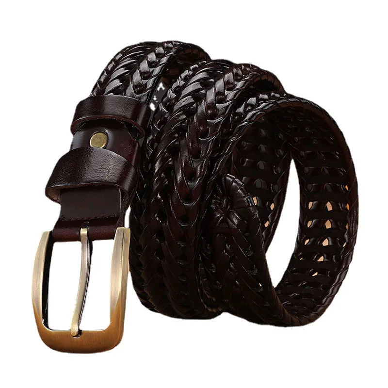 Women-Braided-Belt-For-Men-s-Woven-Belt-Luxury-Genuine-Leather-Cow ...