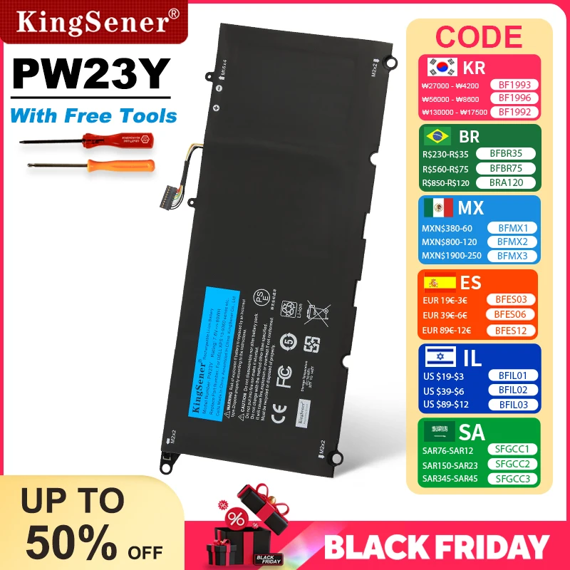 KingSener-PW23Y-Replacement-Laptop-Battery-for-DELL-XPS-13-9360-Series ...