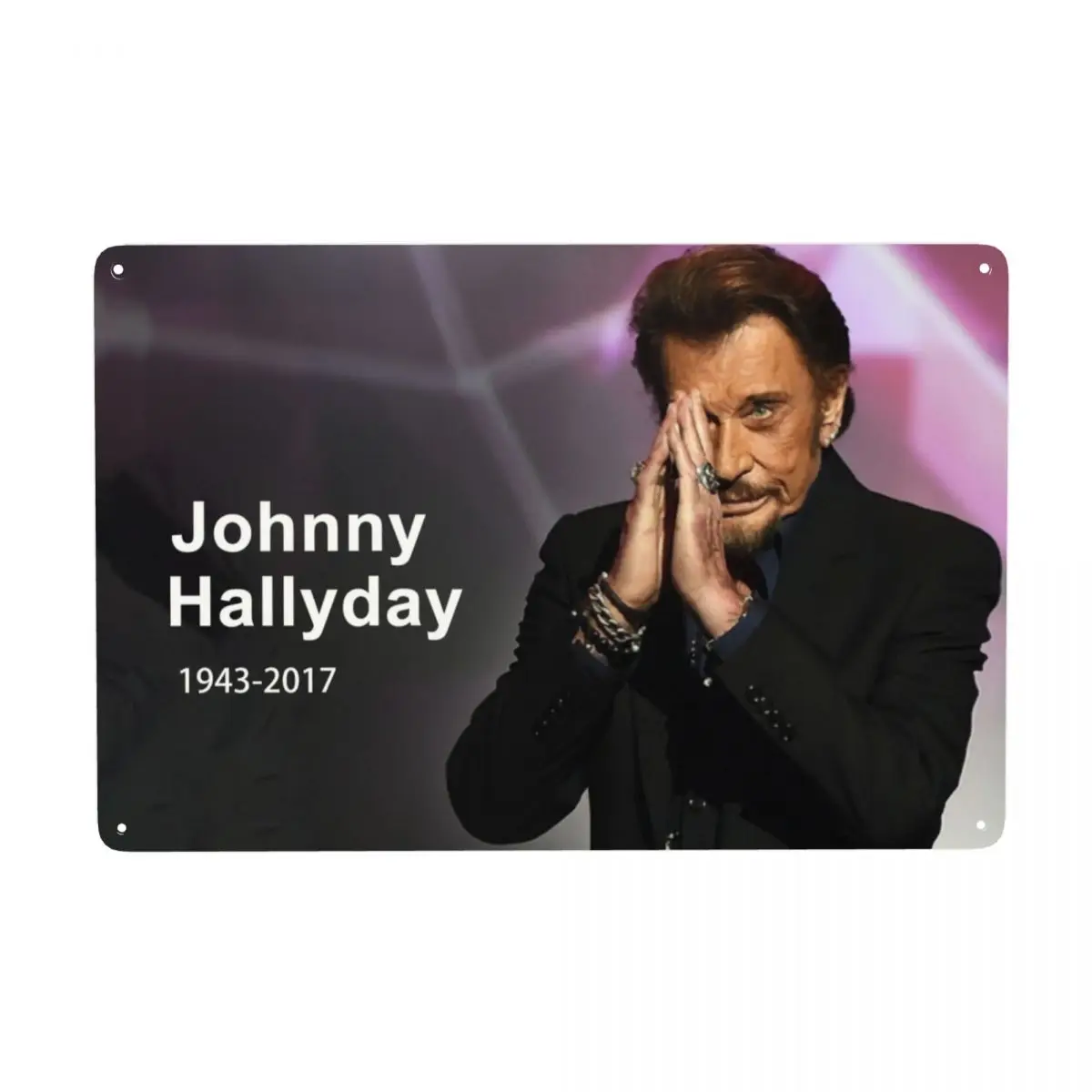 Retro Rock Johnny Hallyday Metal Sign Custom French Singer Music Tin ...