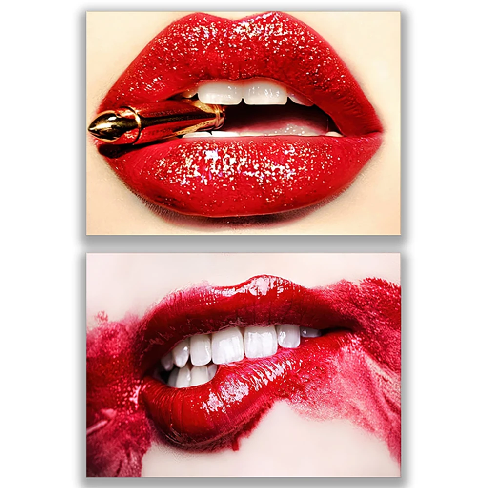 Biting Red Lip