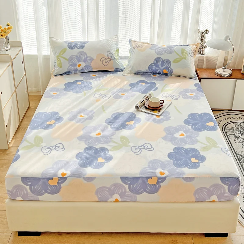 New-On-Product1pc-100-Polyester-Printed-Fitted-Sheet-Mattress-Set-Cover ...