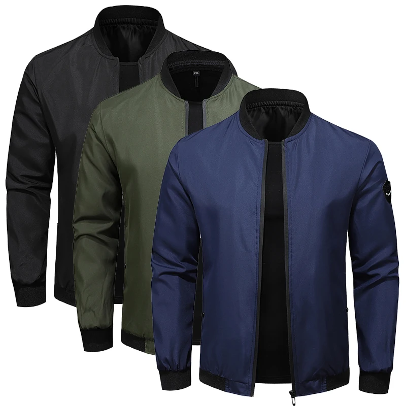 Men-Coat-Men-s-Stand-Collar-Zipper-Jacket-with-Pockets-Casual-Spring ...