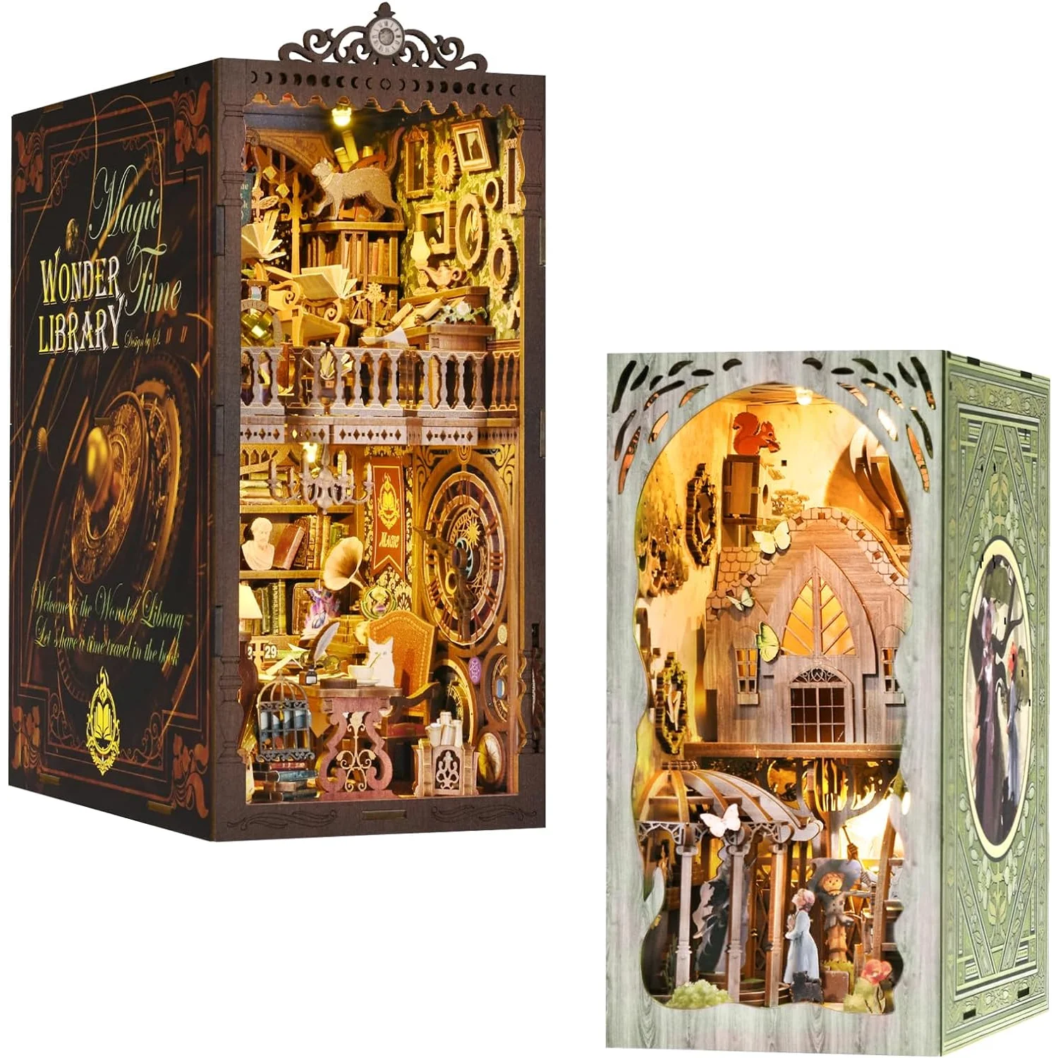 LED-Book-Nook-Kit-for-Adults-Decorative-Bookend-Bookshelf-Insert-3D ...