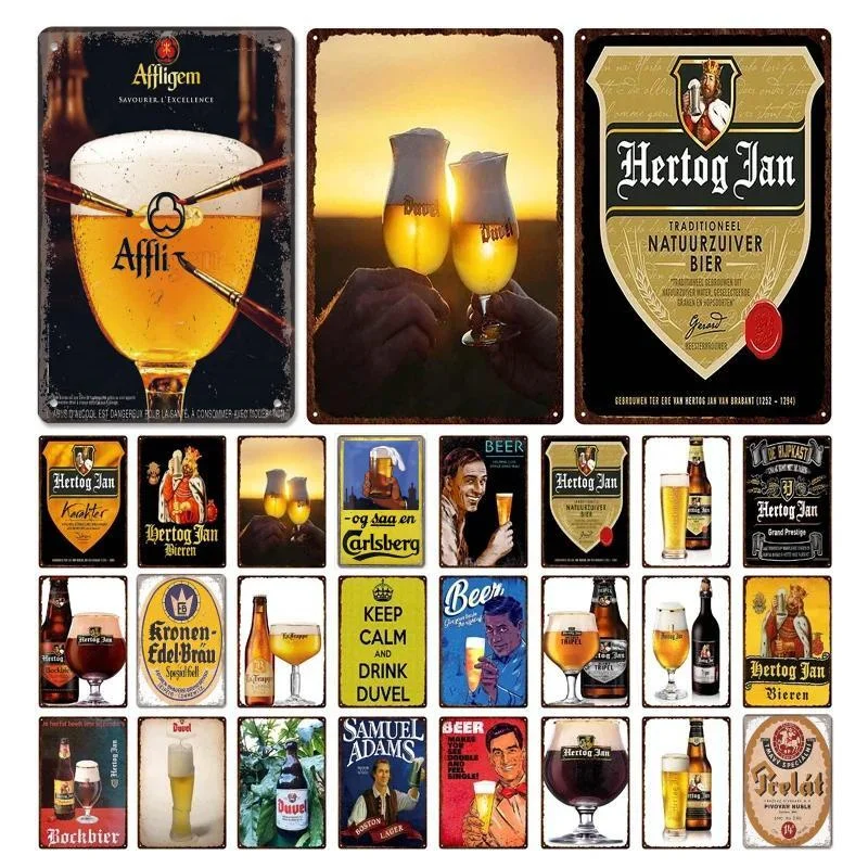 Beroemde-Bier-Merk-Poster-Metalen-Blikken-Bord-Retro-Belgische ...