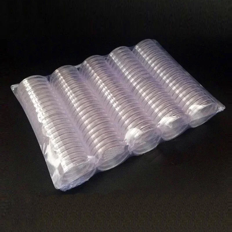100pcs-27mm-Clear-Round-Plastic-Coin-Capsules-Containers-Coin-Protector ...