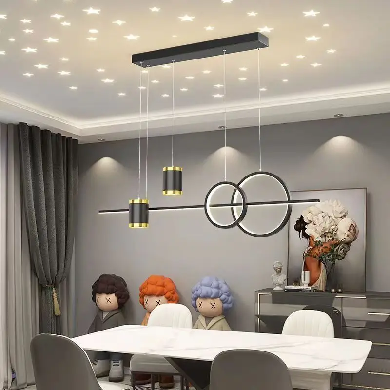 Modern Black LED Pendant Lights Chandelier Dining Room Kitchen Bar ...