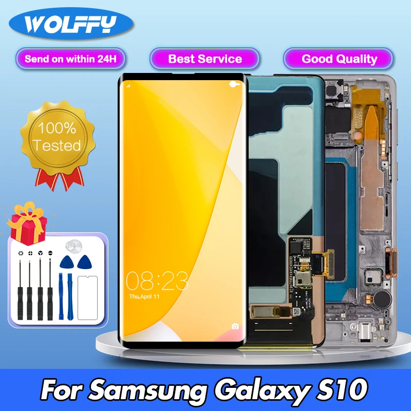 100-Original-For-Samsung-Galaxy-S10-LCD-Display-G973F-DS-G973U-G973F-SM ...