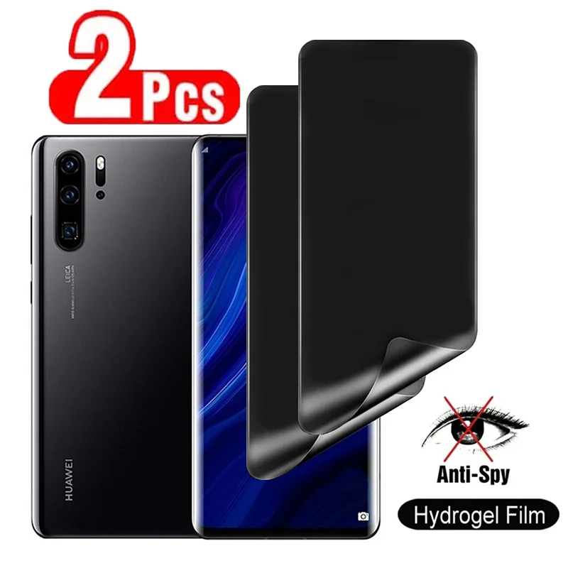 Película de hidrogel antiespía para Huawei P30 Pro P40 P50, Protector de pantalla para Nova 7 8 ...