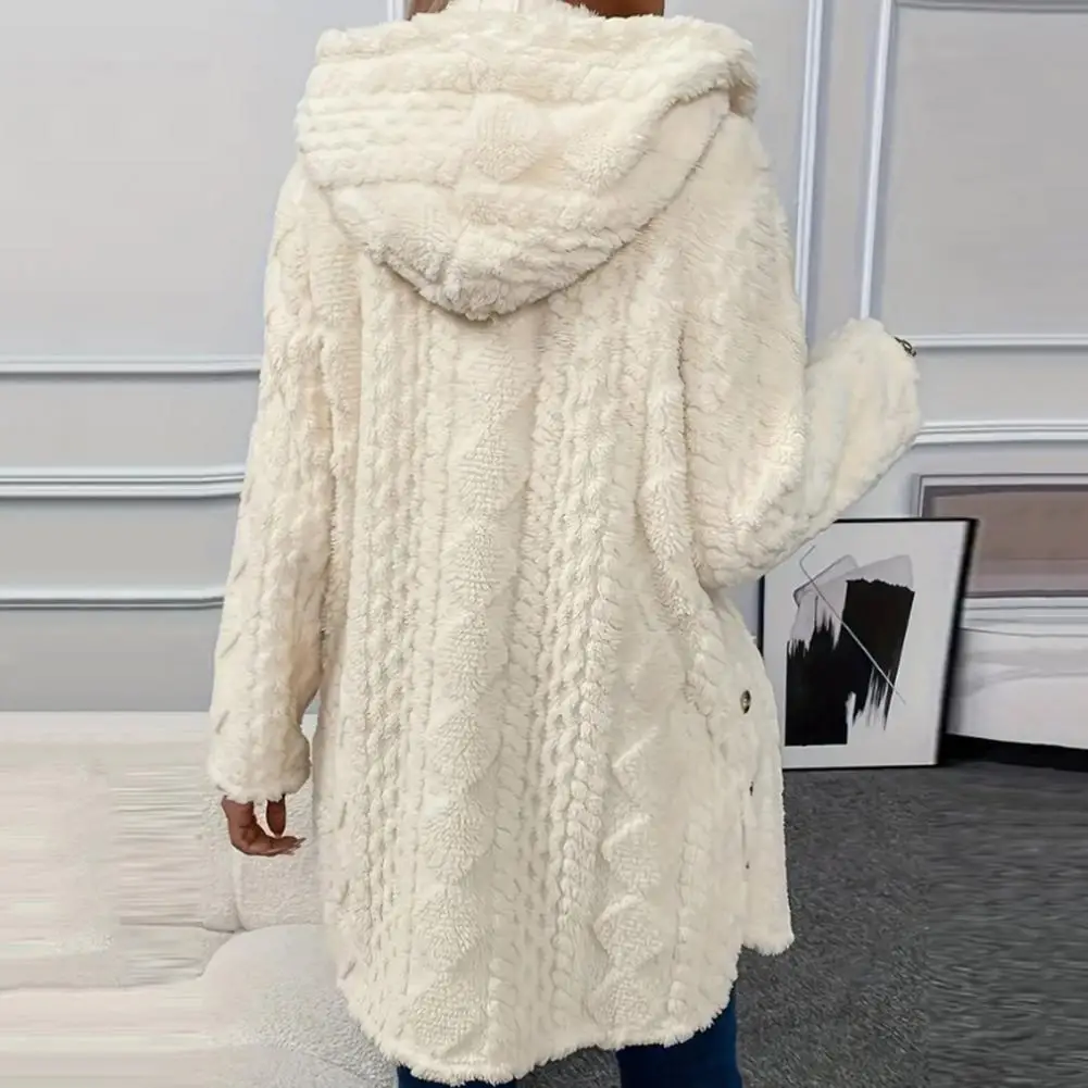 Abrigo grueso para mujer, chaqueta cárdigan con capucha para otoño y ...