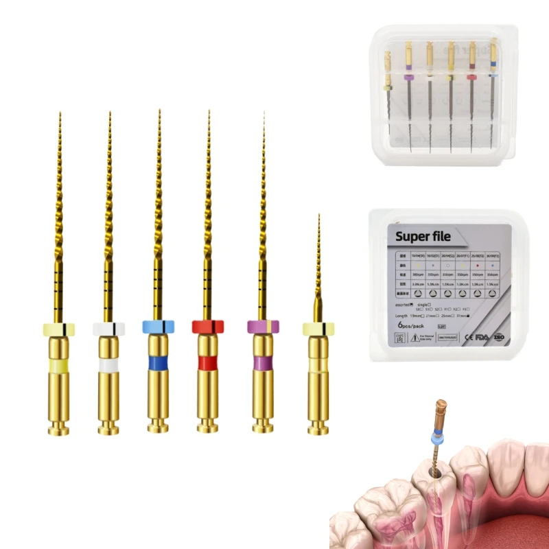 Dental-Root-Canal-File-Heat-Activated-Gold-Flexible-Files-Rotary-Nickel-Titanium-Alloy-Root ...