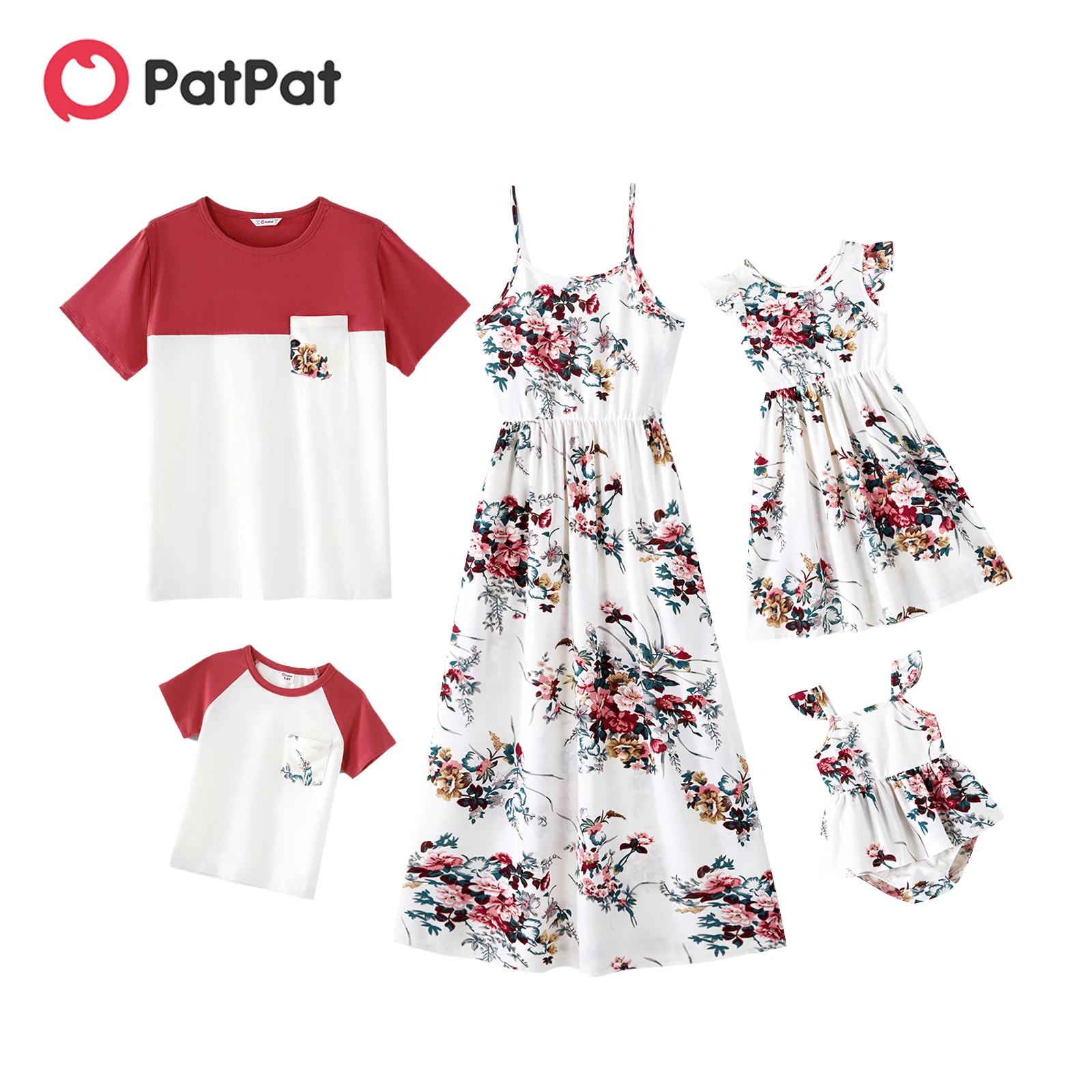 PatPat-Family-Matching-Outfits-All-Over-Floral-Print-Spaghetti-Strap ...