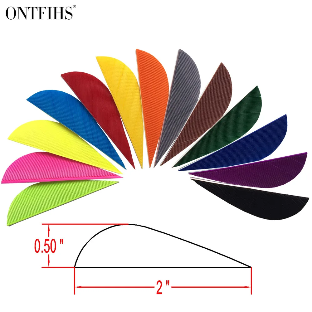 100 PCS Right / Left Wing 2 Inch Parabolic Arrow Feather Fletching ...