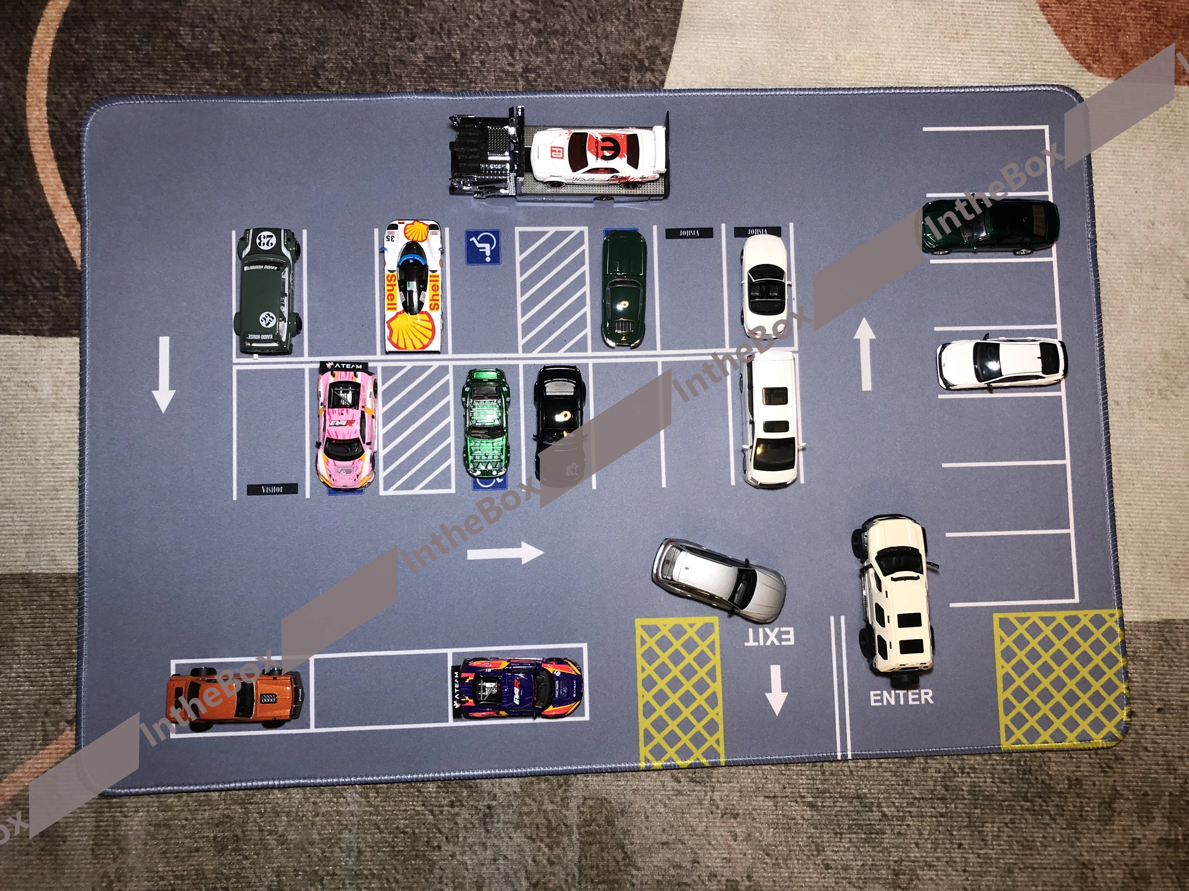 1/64 Scale LARGE Mouse Pad Parking Lot 40cm x 60cm Car Scene Diorama ...