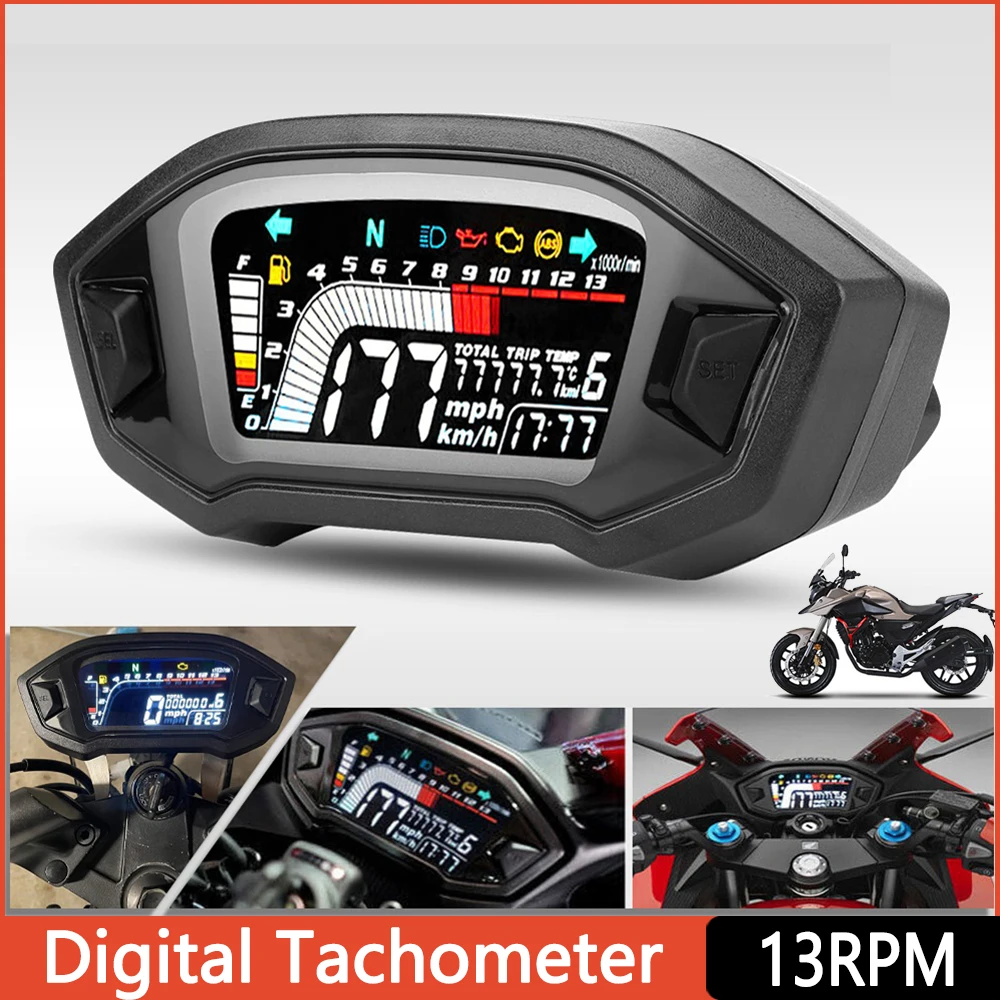 Motorcycle-Digital-Dash-Universal-Digital-Board-13RPM-Motorcycle-LCD ...