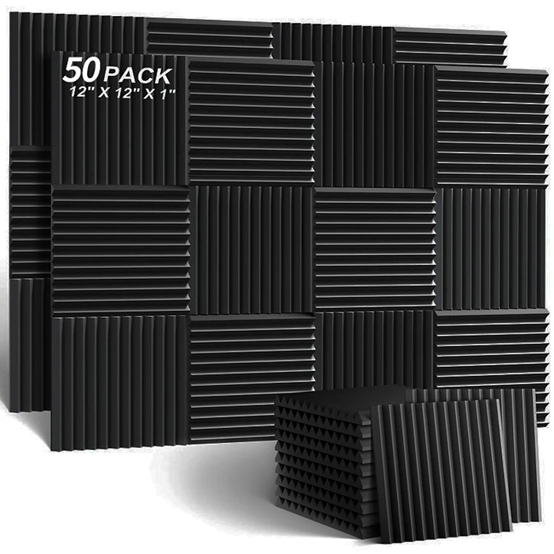 50pcs 30x30x2.5cm Studio Acoustic Foam Panel Soundproof Wall Noise ...