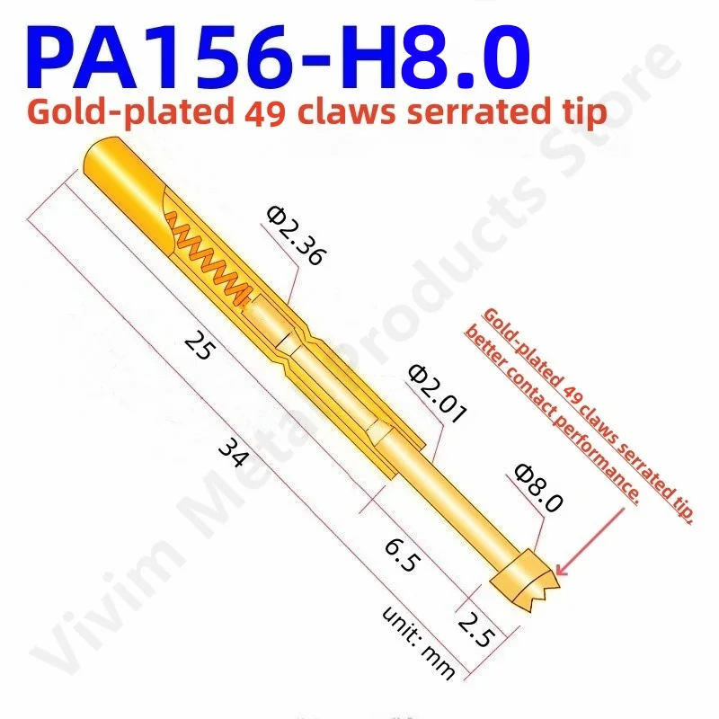20-100PCS-PA156-H-Spring-Test-Probe-Test-Pin-P156-H-Pogo-Pin-PCB-Test ...