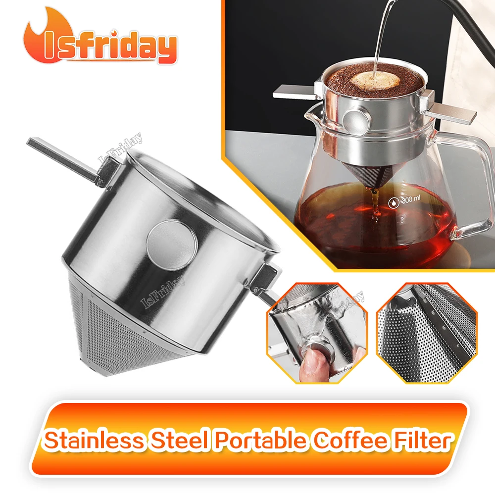 Portable-Foldable-Coffee-Filter-Stainless-Steel-Easy-Clean-Reusable ...