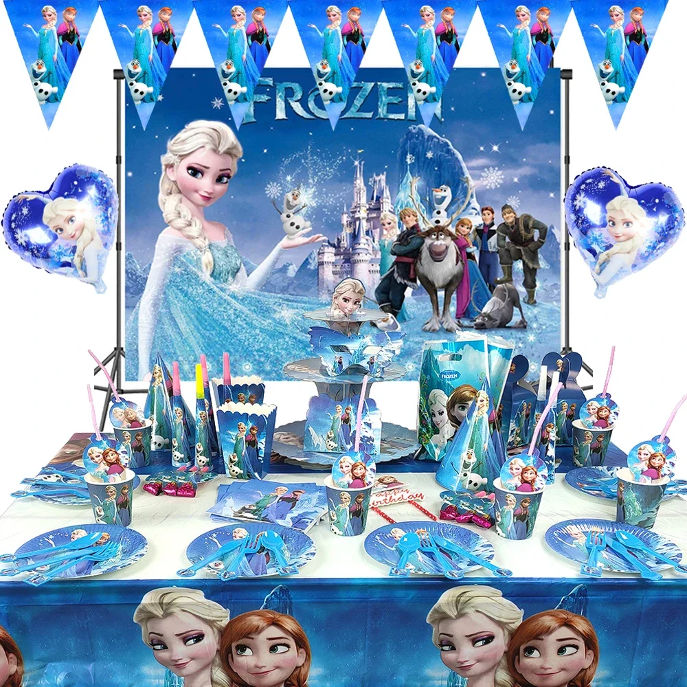 Cartoon-Frozen-Elsa-Theme-Kids-Birthday-Party-Decorations-Tablecloth ...