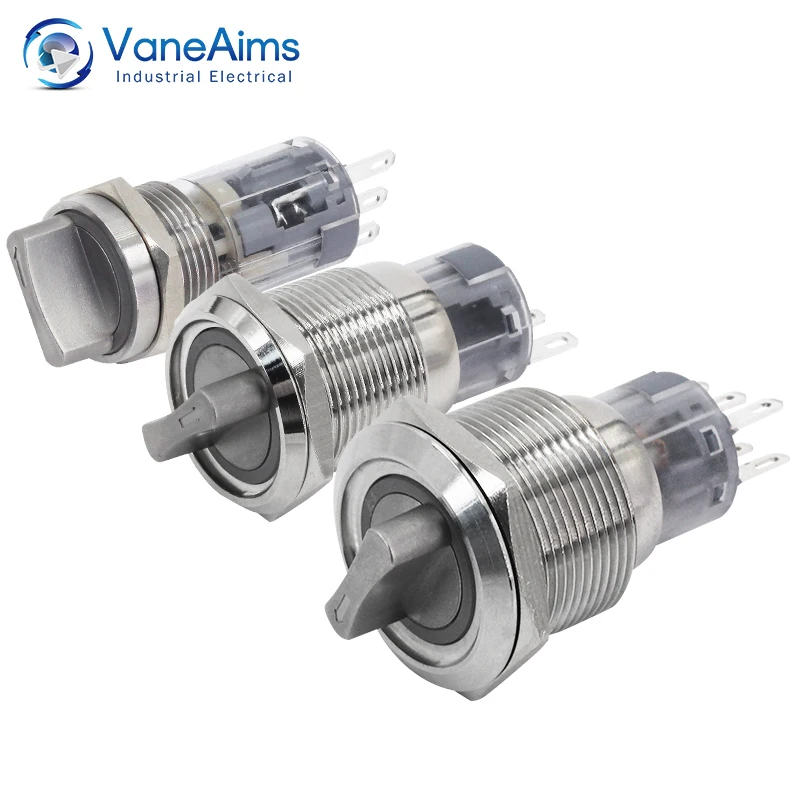 16/19/22MM Rotary Switch Knob 2/3 position Momentary Latching ...