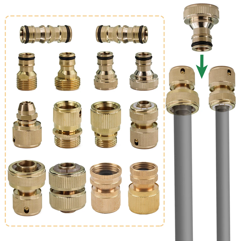 1/2" 3/4" 1" 13Style Brass Copper Quick Connector Garden Watering ...