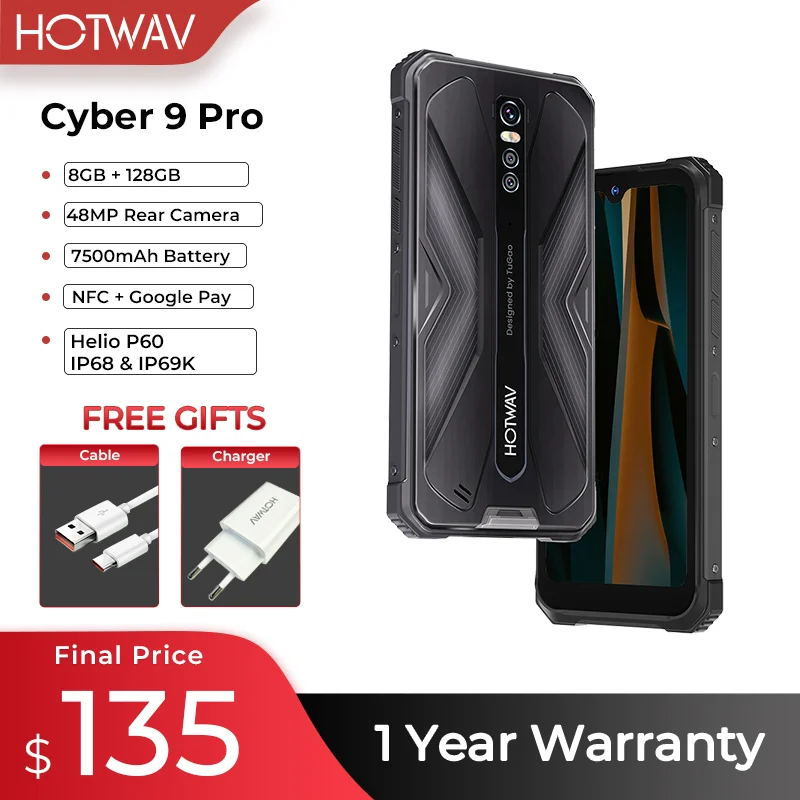 HOTWAV-Cyber-9-Pro-4G-Smartphone-robusto-6-3-8GB-128GB-7500mAh-Helio ...