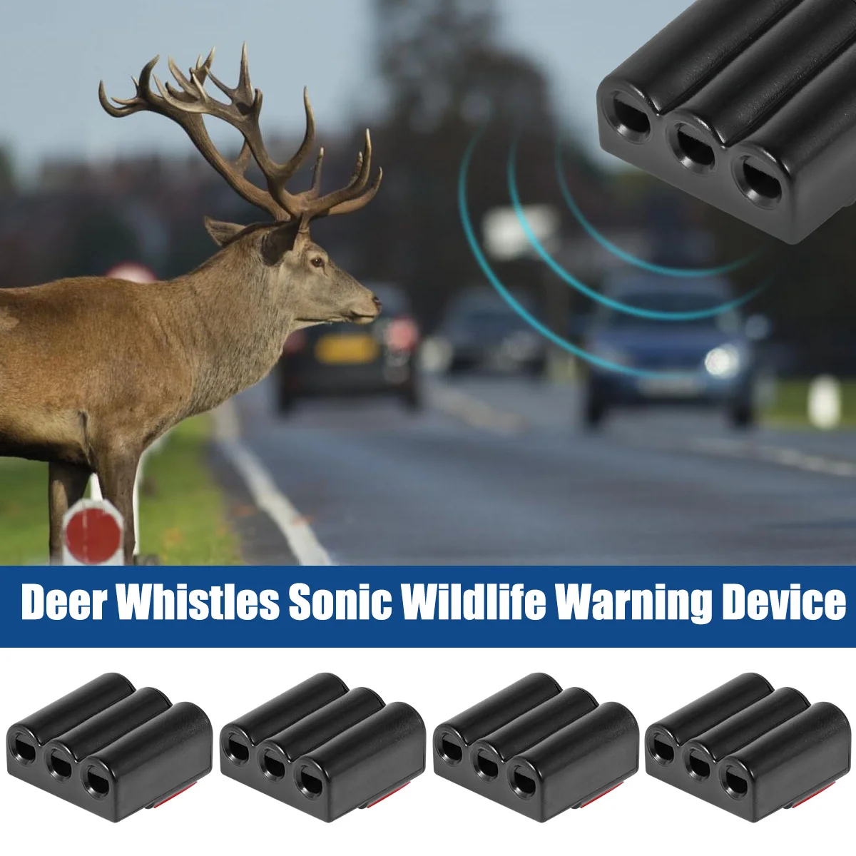 4Pcs-Deer-Warning-Whistles-Device-3-Hole-Car-Whistle-Plastic-Mini-Deer ...