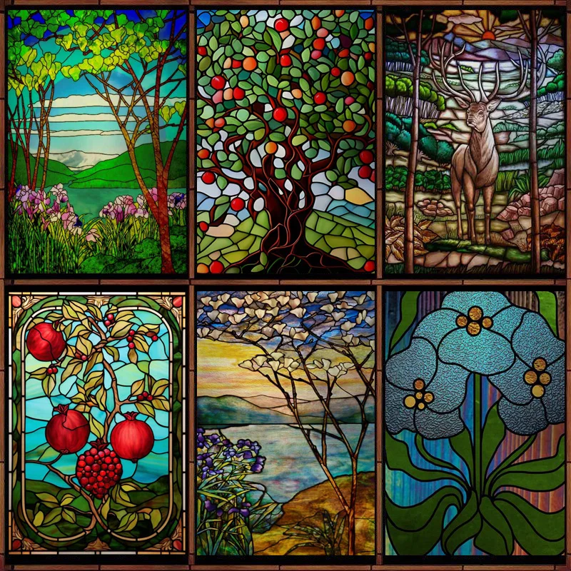 Custom-size-Glass-Films-Stained-Glass-Stickers-Static-Cling-Frosted ...