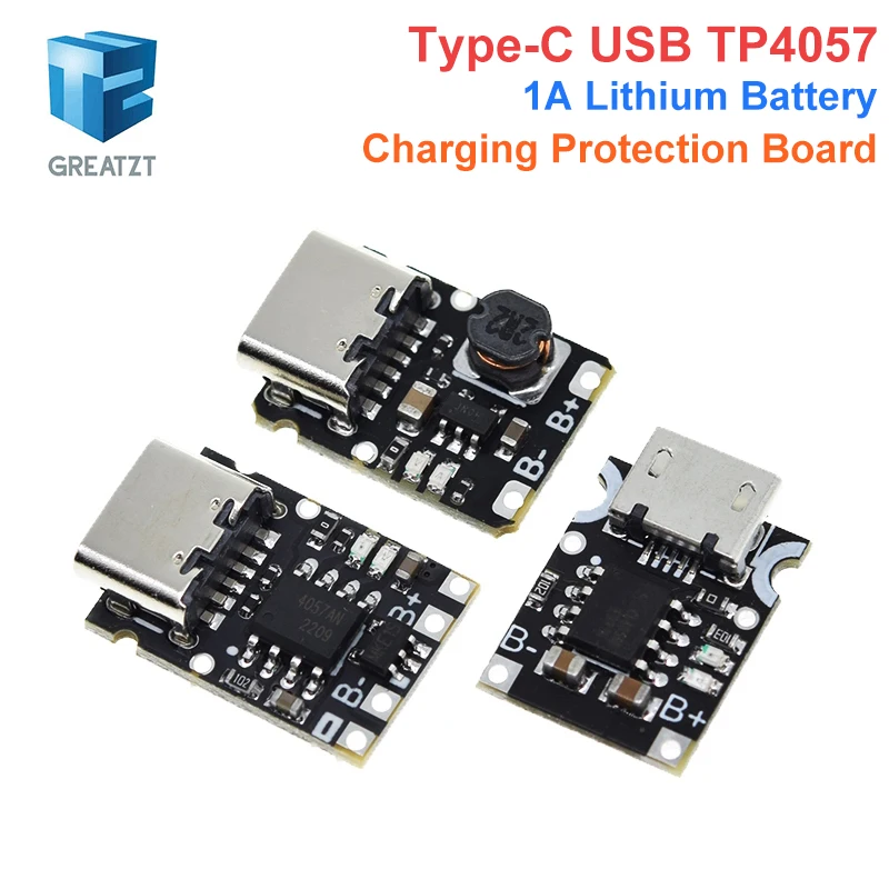 Type-C USB TP4057 1A Lithium Battery Charging Protection Board Module ...