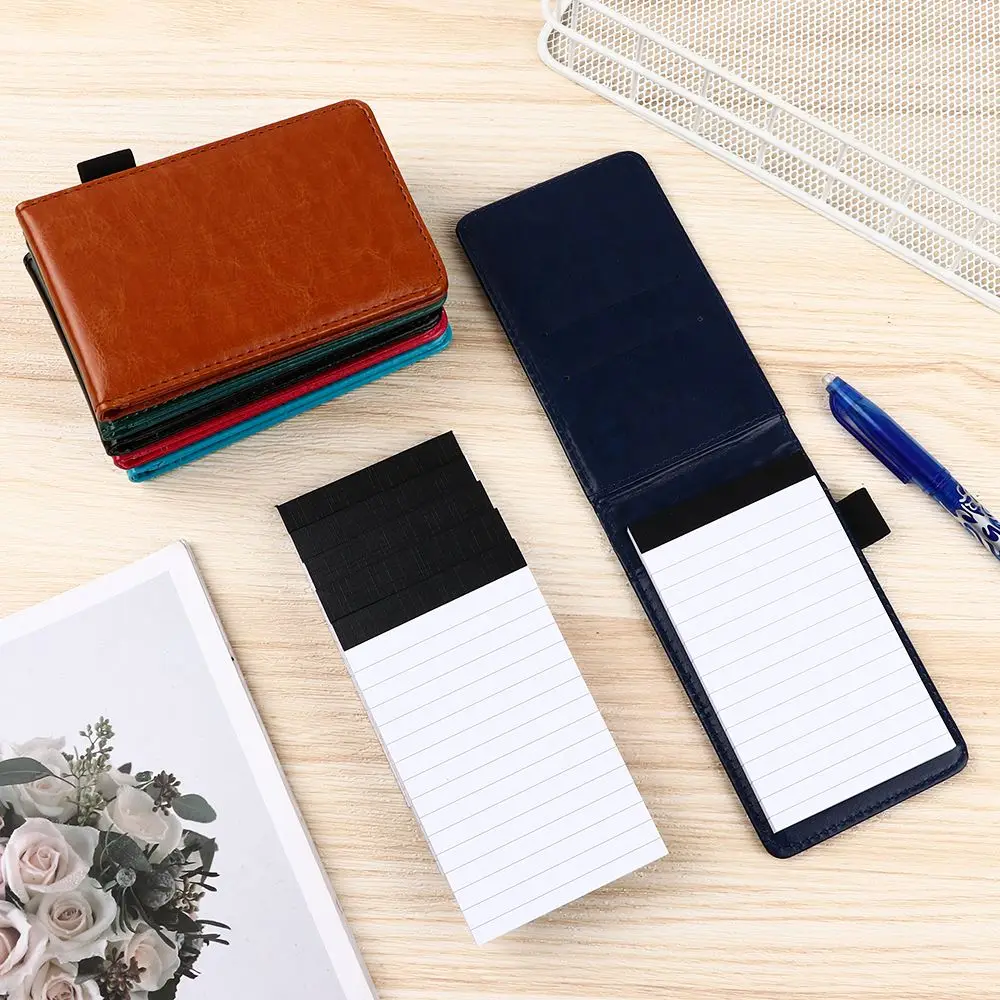 Multifunction Leather Mini Notebook Pocket A7 Planner Daily Memos Note ...